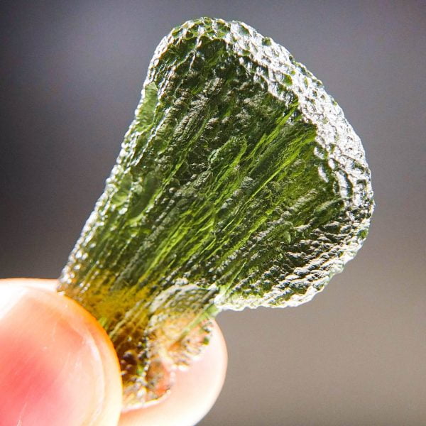 Big Vibrant green Moldavite pendant with CERTIFICATE ...