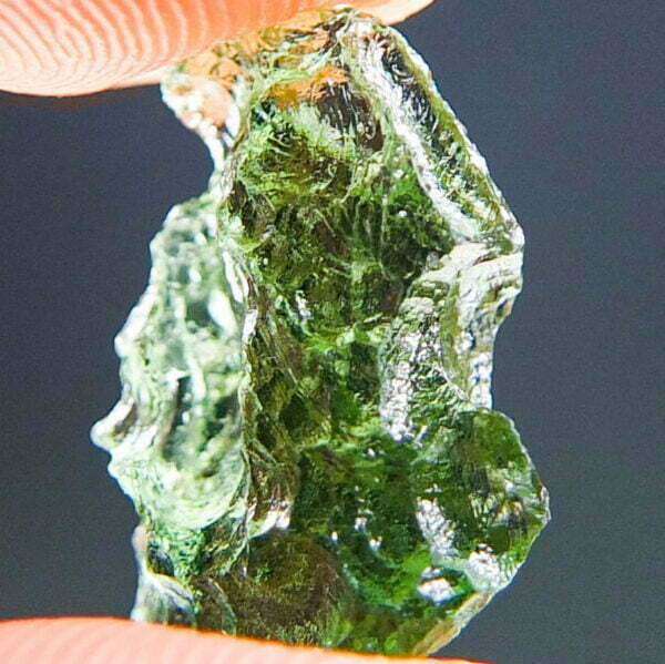 CERTIFIED Rare Moldavite with Poisonous green color - quality A+ ...
