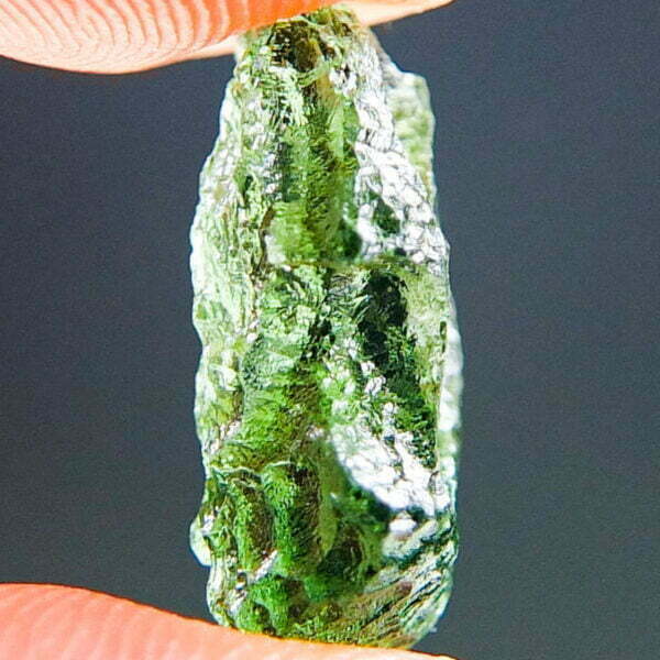CERTIFIED Rare Moldavite with Poisonous green color - quality A+ ...