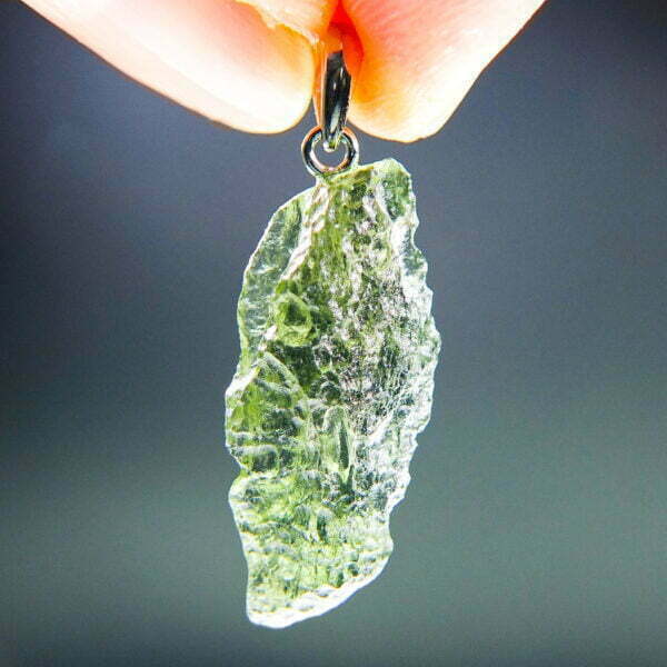 Certiied Vibrant green Moldavite pendant - NaturalMoldavites.com