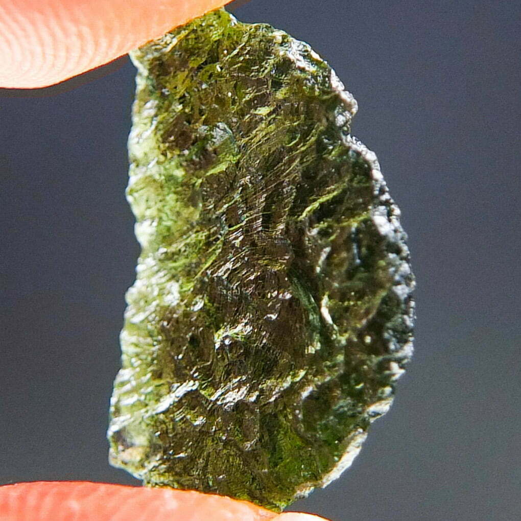 Moldavite - Elipsoid - natural fragment shape - NaturalMoldavites.com