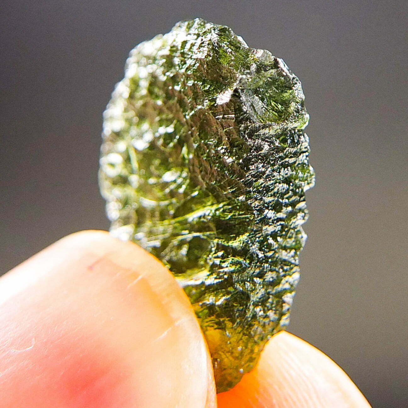 Moldavite - Elipsoid - natural fragment shape - NaturalMoldavites.com