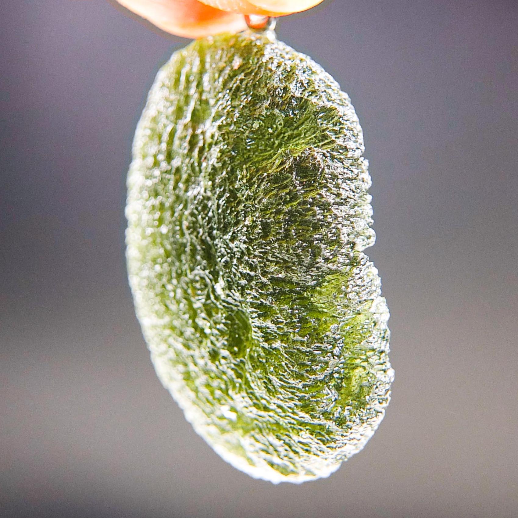 Moldavite pendant with CERTIFICATE - Elipsoid shape - NaturalMoldavites.com