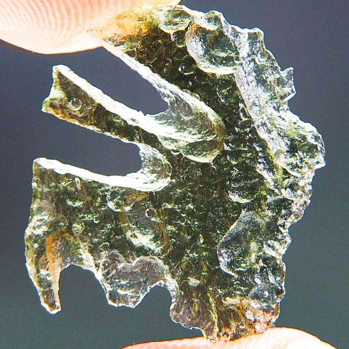 Moldavite – Uncommon shape – Shiny – NaturalMoldavites.com
